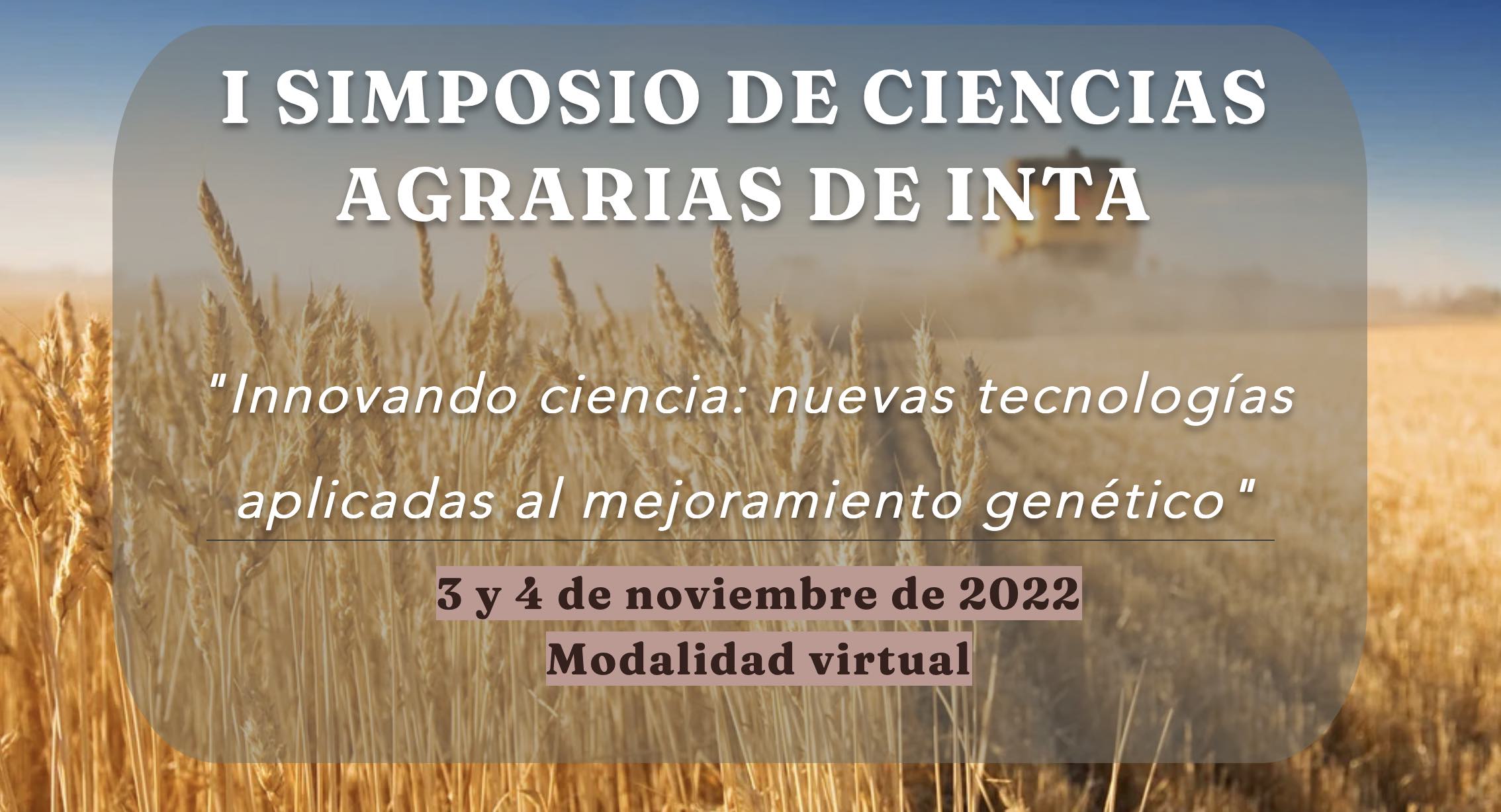 1er Simposio de Ciencias Agrarias de INTA – “Innovando Ciencia: Nuevas ...